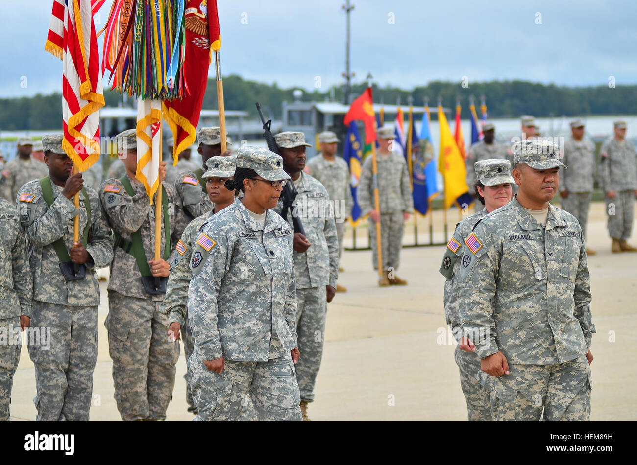 The 165th Quartermaster Group Commander Col. Thomas Vaccaro (front ...