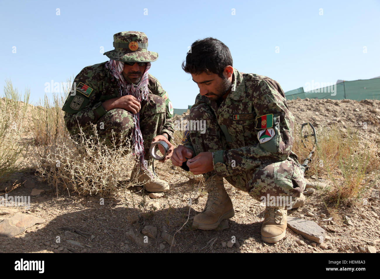 Afghan National Army soldiers, assigned to the route clearance company ...