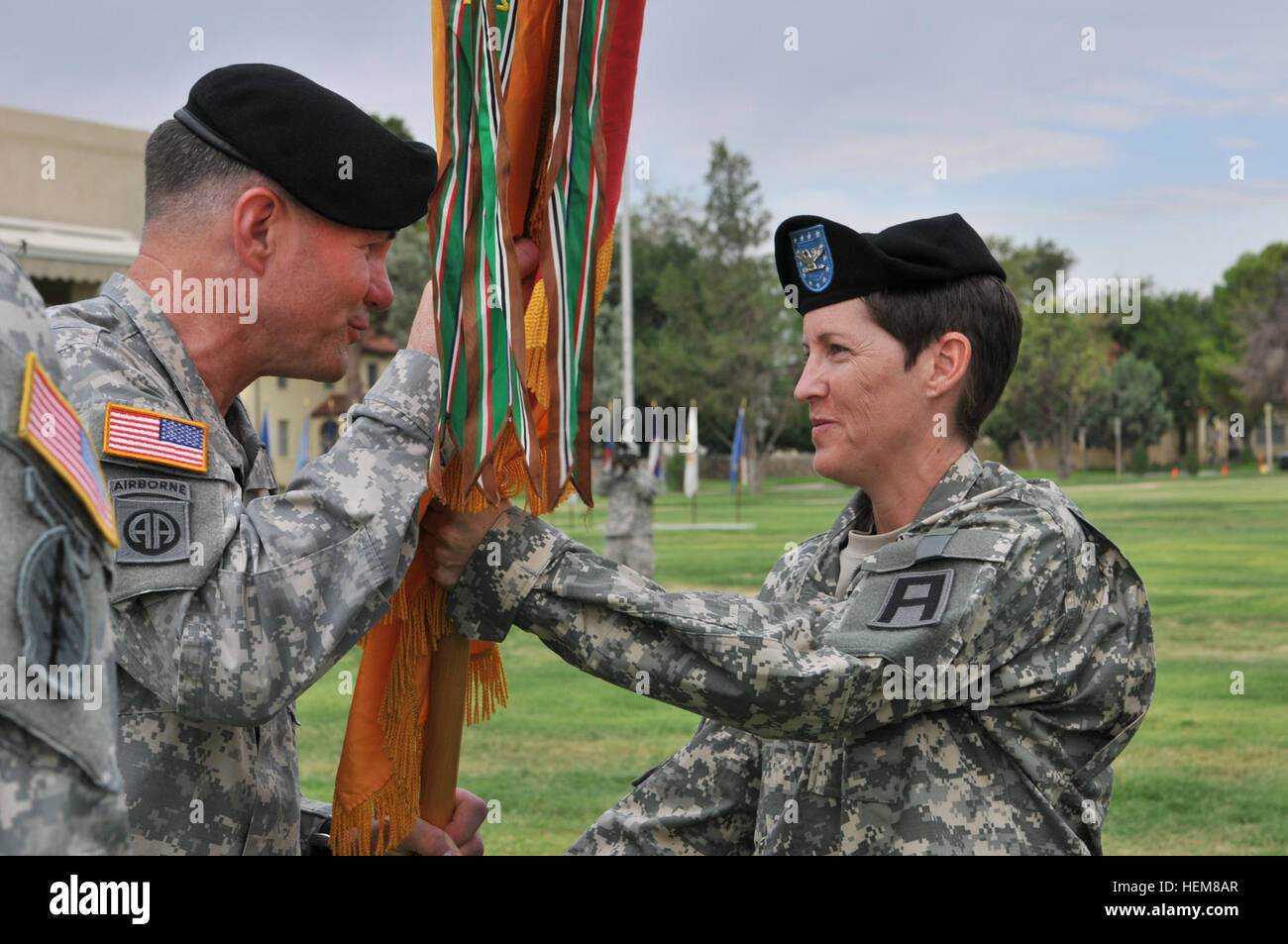 Col. Carolyn Birchfield receives the 402nd Field Artillery Brigade ...