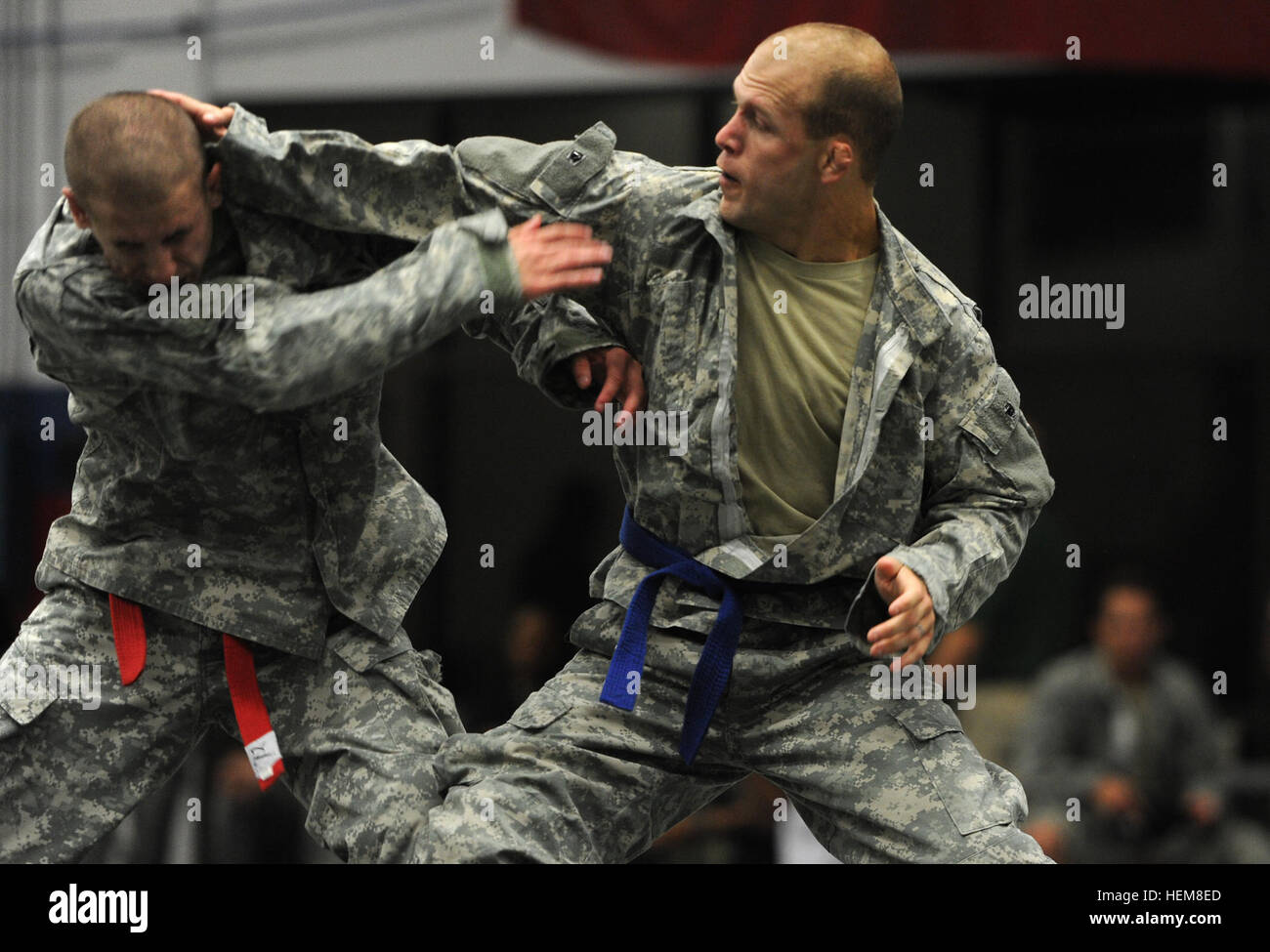 Competitors grapple during the lightweight semi-final rounds of the U.S ...