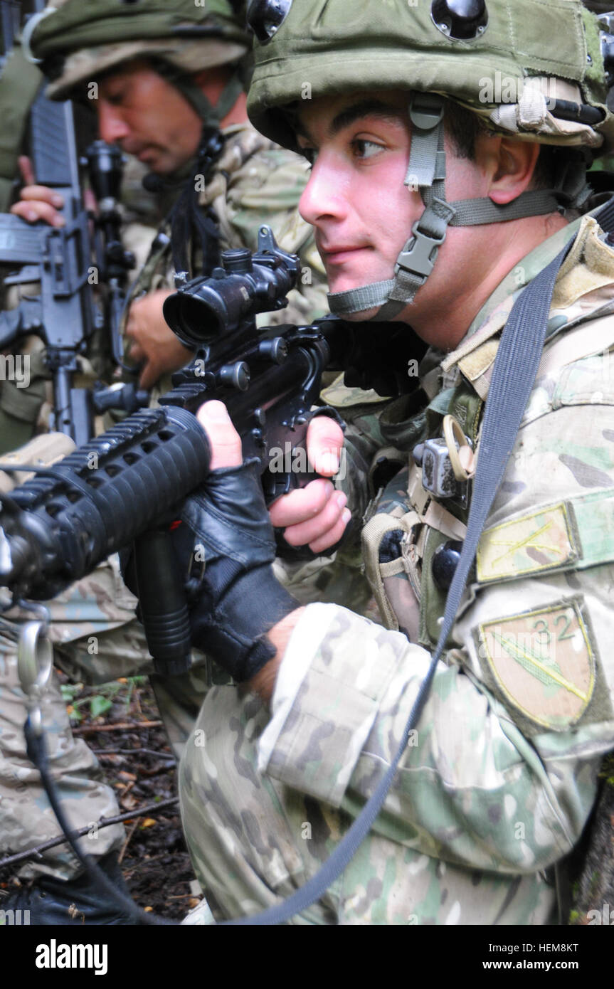 Georgian army Pvt. Beka Bardavelidze, Delta Company, 32nd Infantry ...