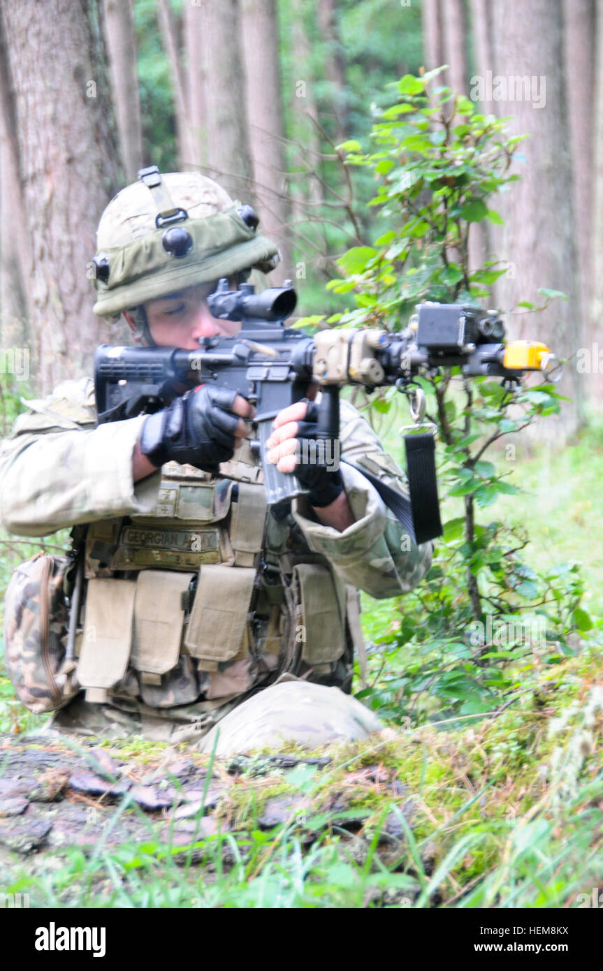 Georgian army Pvt. Beka Bardavelidze, Delta Company, 32nd Infantry ...