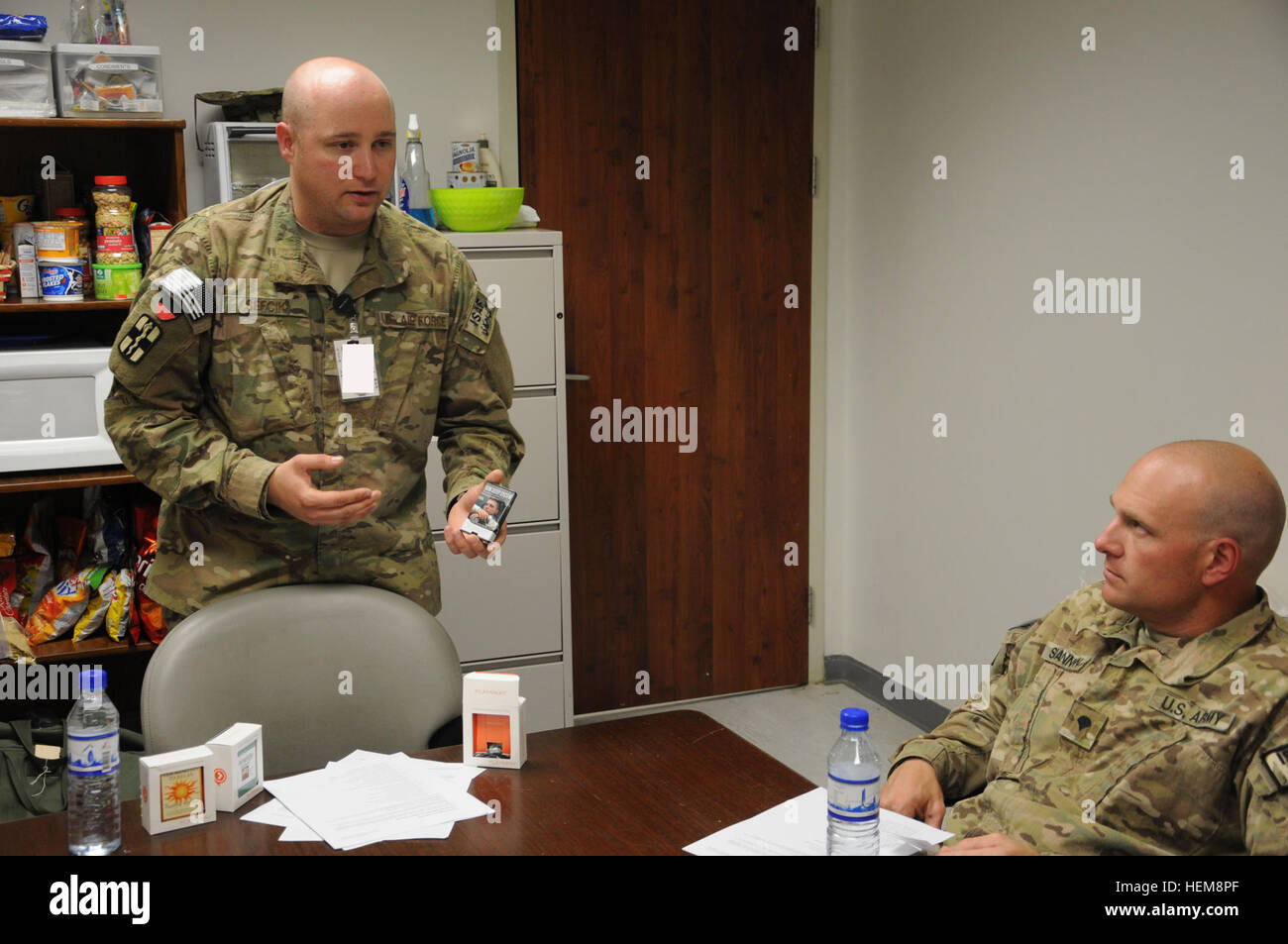 A 10th Sustainment Brigade soldier receives battlefield stress training ...