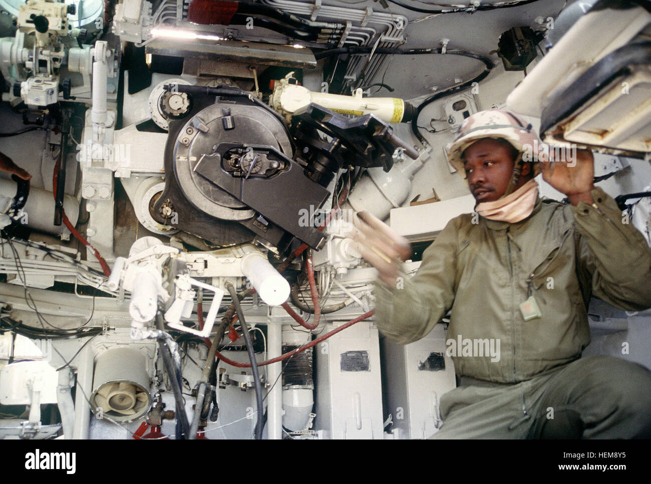A member of the 24th Infantry Division, Fort Stewart, GA, shown ...