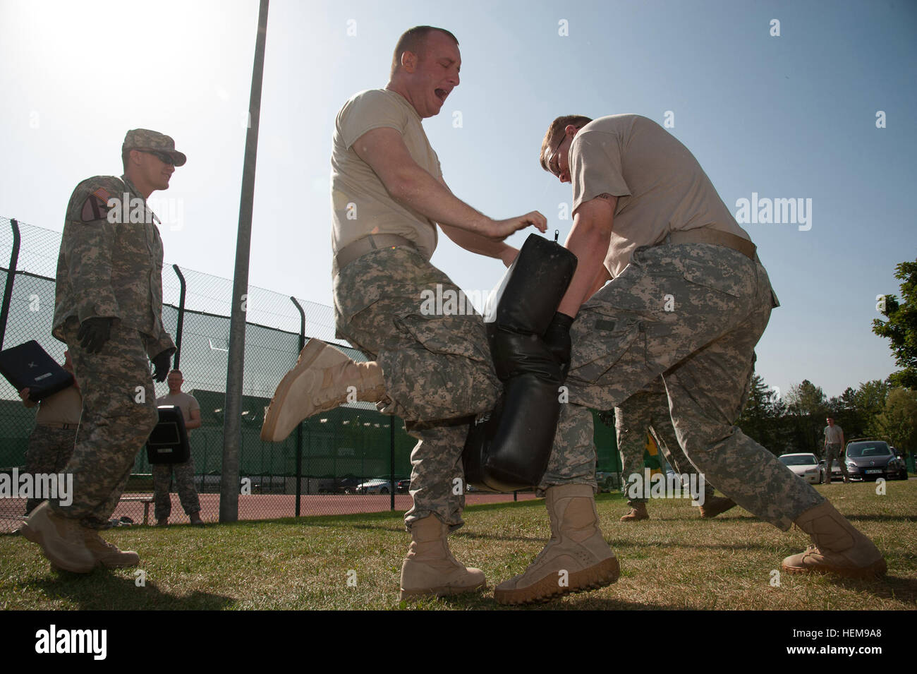 A Military Police from 554 Military Police Company suffering the ...