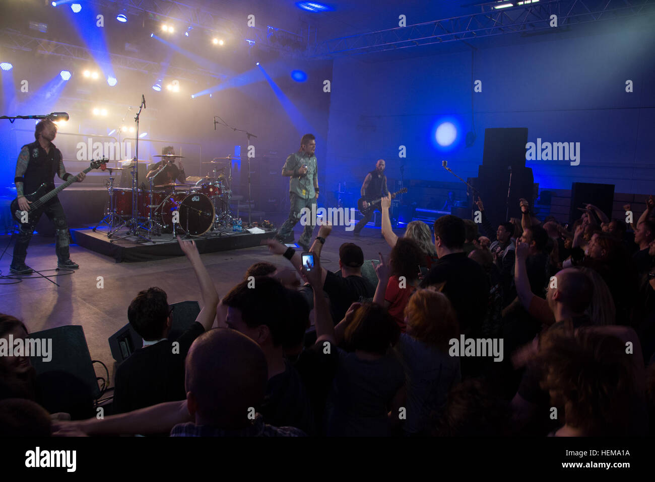 Drowning Pool, a new metal band, performed for members of the U.S. Army ...