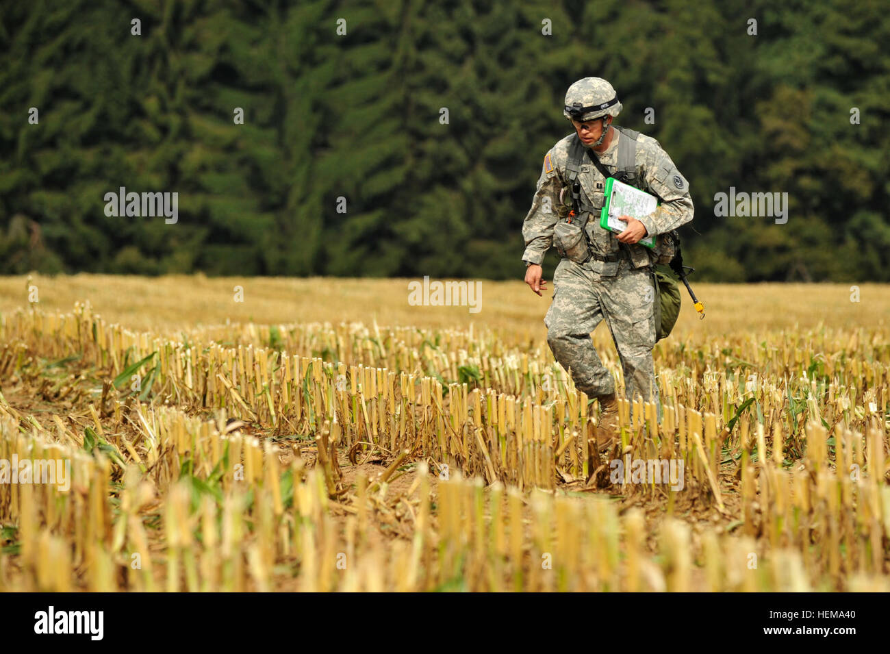U.S. Army Capt. Kent Ellsworth, assigned to 2nd Cavalry Regiment, walks ...
