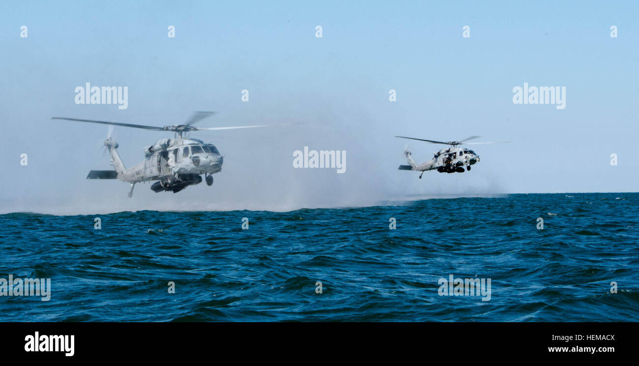 U.S. Navy MH-60S Seahawk helicopters assigned to U.S. Navy Helicopter ...