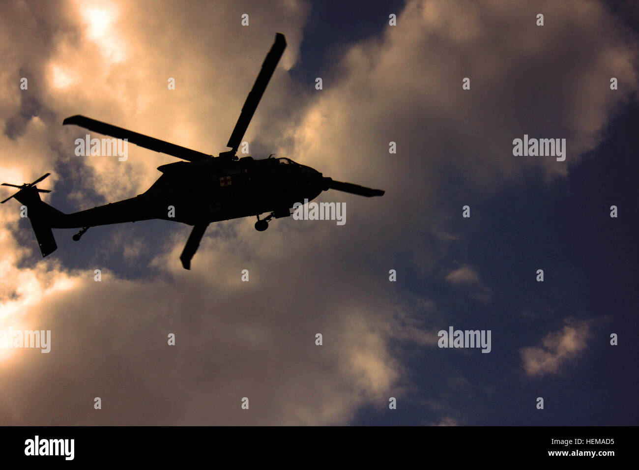 An HH-60M Medevac Black Hawk helicopter flies over airspace in Parwan ...