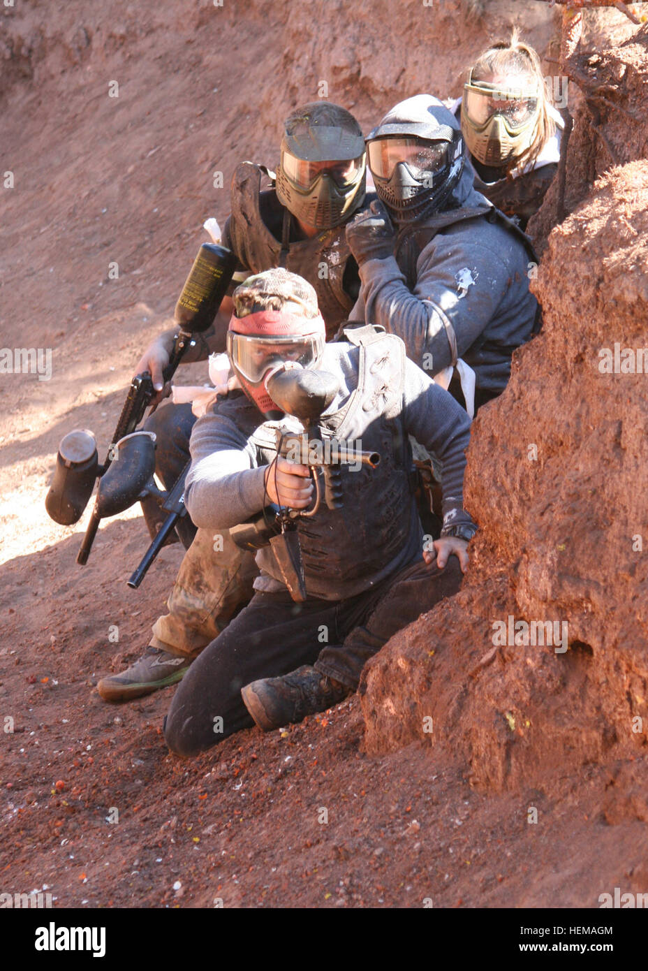 Second Lt. Amanda LaSarge (far back), platoon leader, Sgt. Kurt Bailey ...