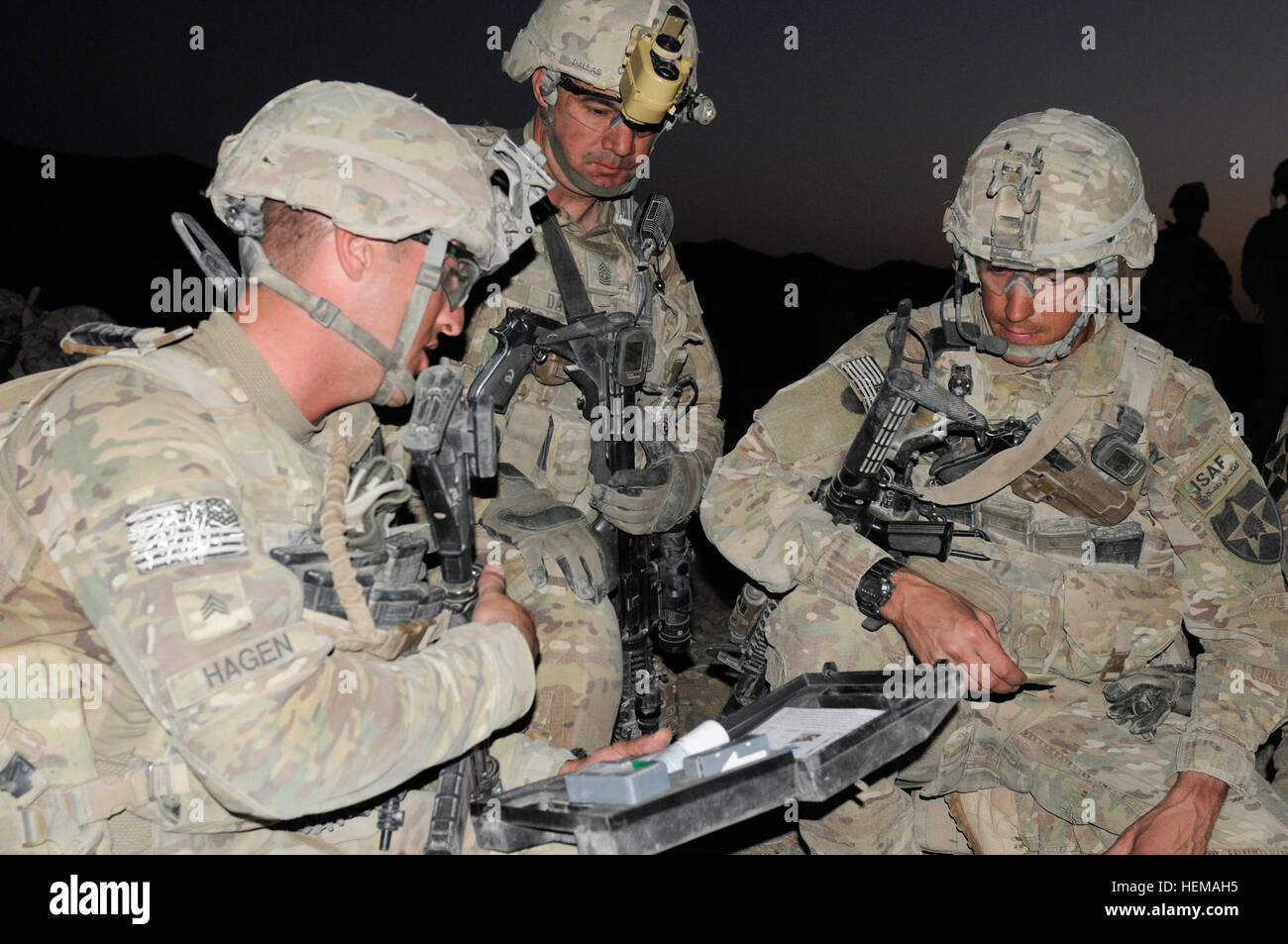 From left, Sgt. Chris Hagen, Command Sgt. Maj. Joseph Dallas and Staff ...