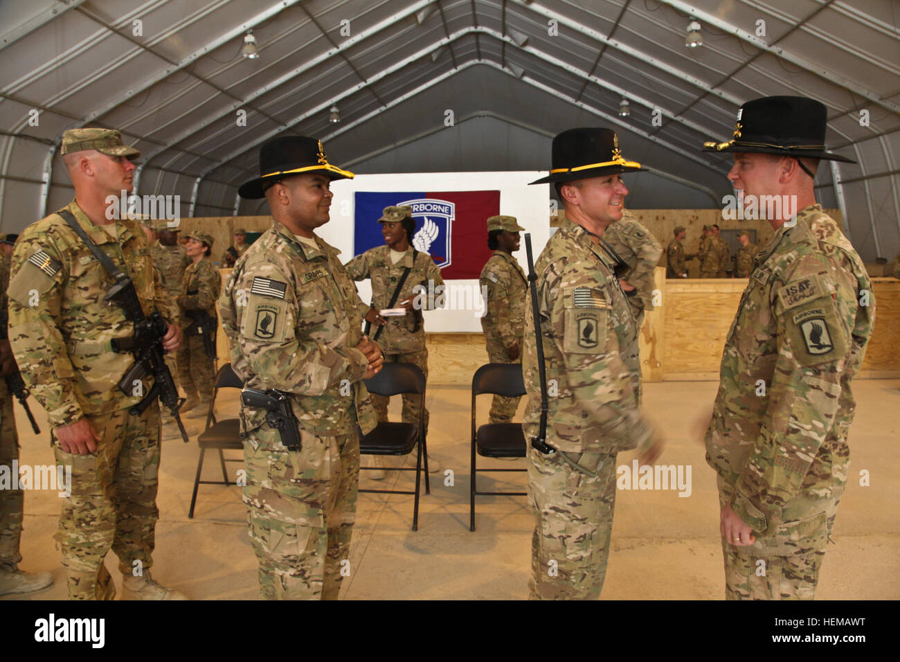 U.S. Army Capt. Benjamin Post accepts praises from his peers after a ...