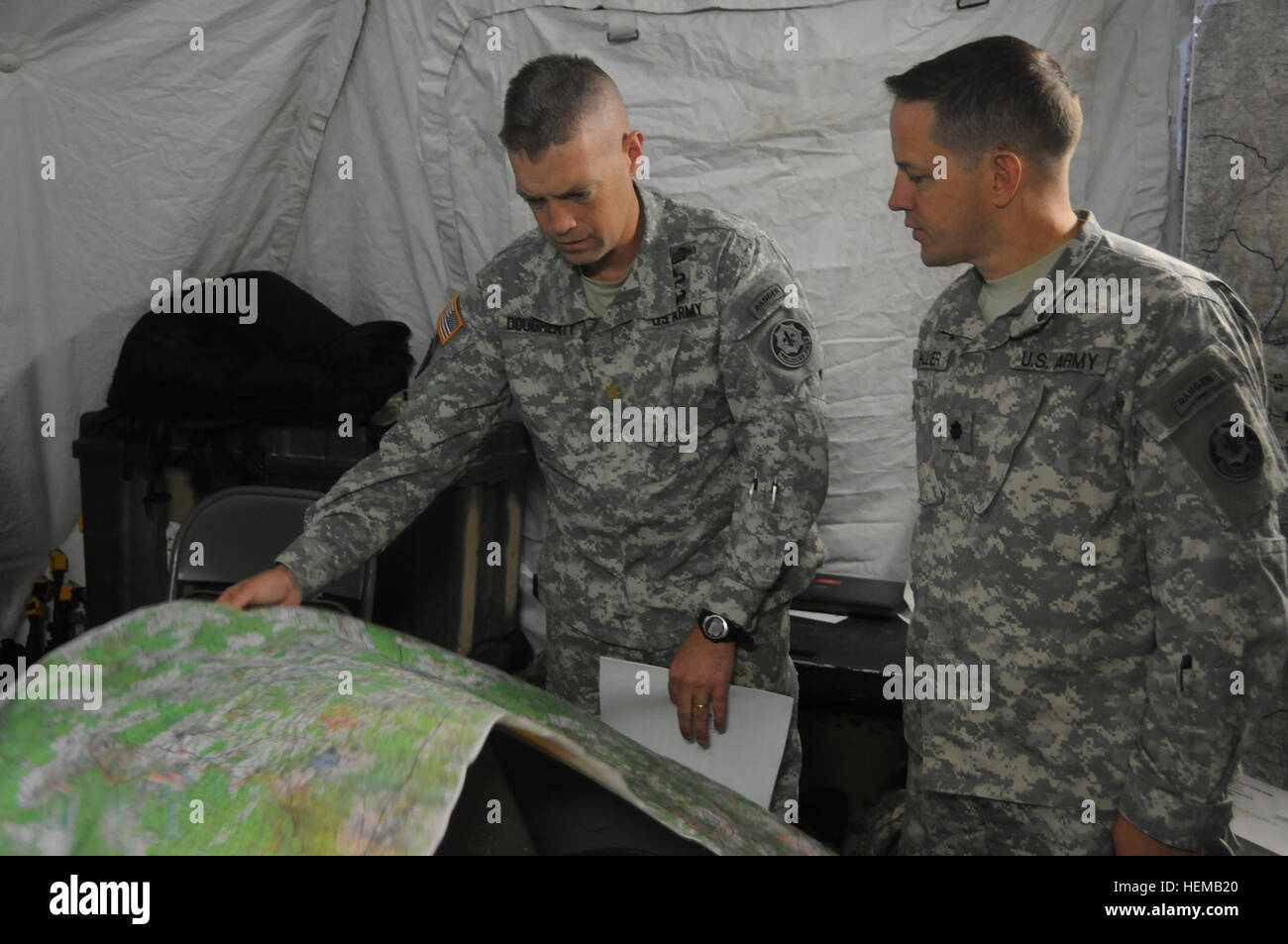 U.S. Army Lt. Col. Steven Keller and Maj. William Dougherty from 3rd ...