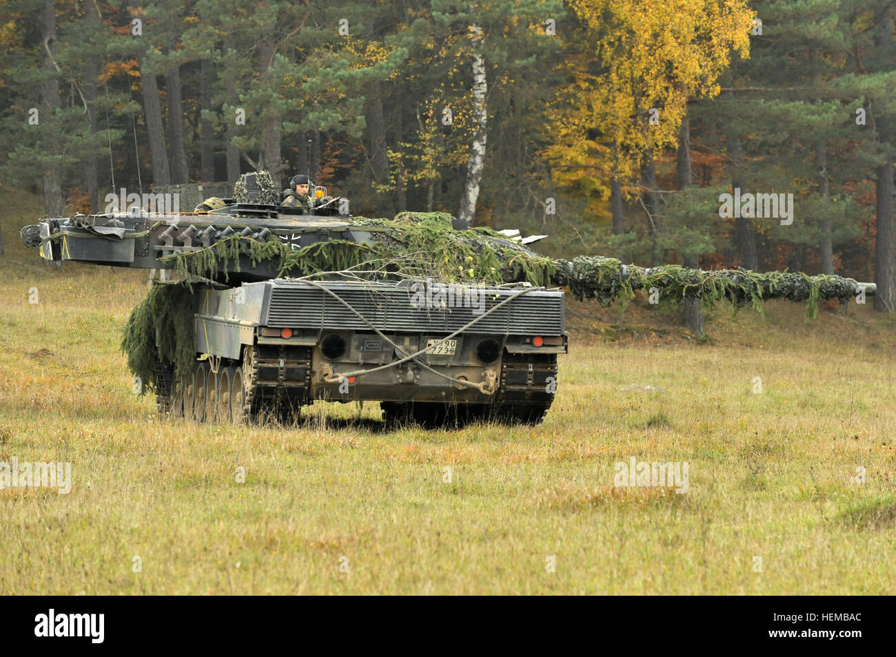 A German Army Leopard II tank, assigned to 104th Panzer Battalion ...