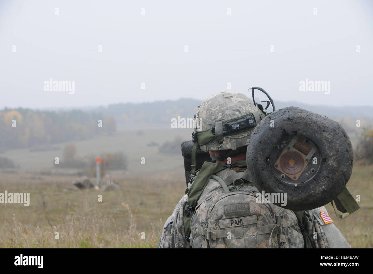 U.S. Army Sgt. Tyler Pahl from 2nd Cavalry Regiment prepares to fire a ...