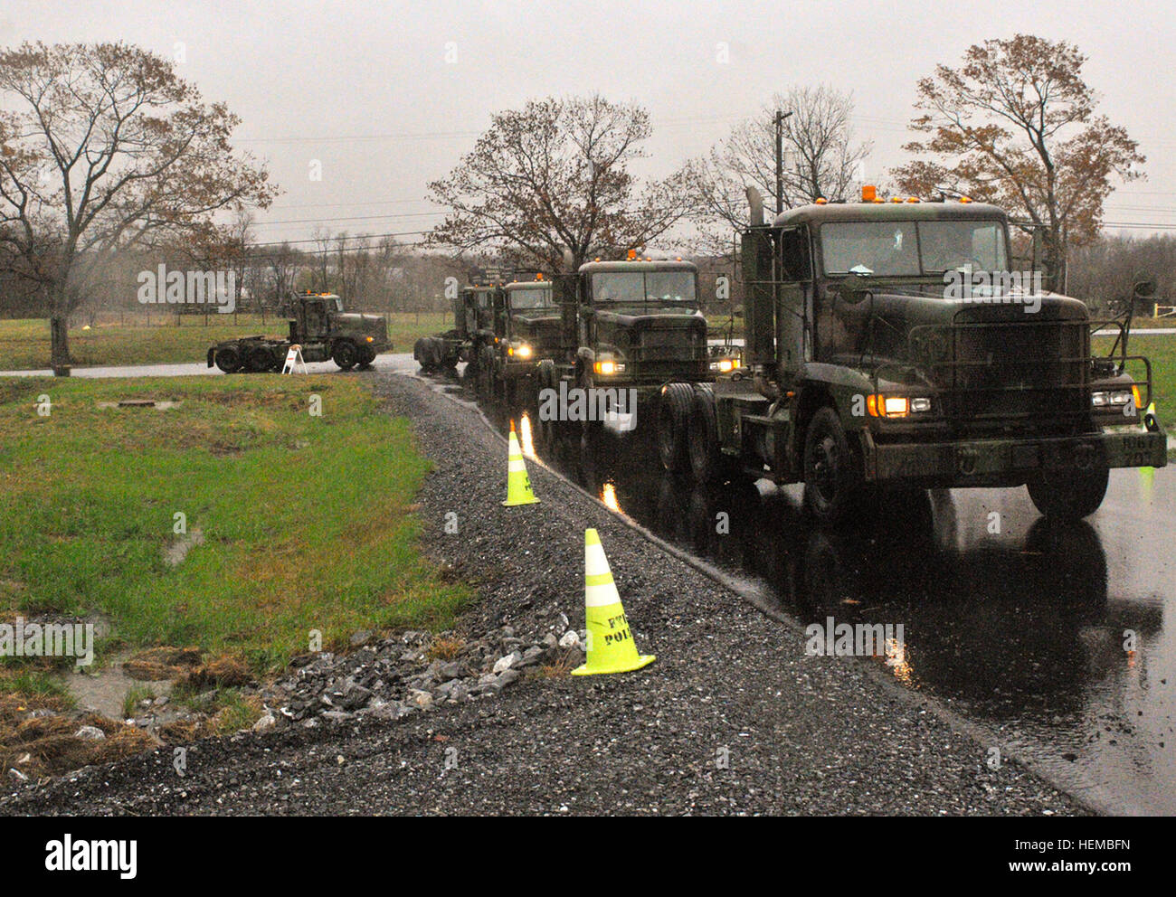 Trucks belonging to 1067th Transportation Company, 728th Combat ...