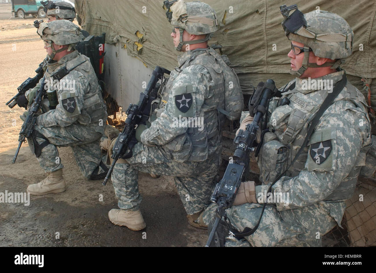 U.S. Army Soldiers pull security during a combined cordon and search ...