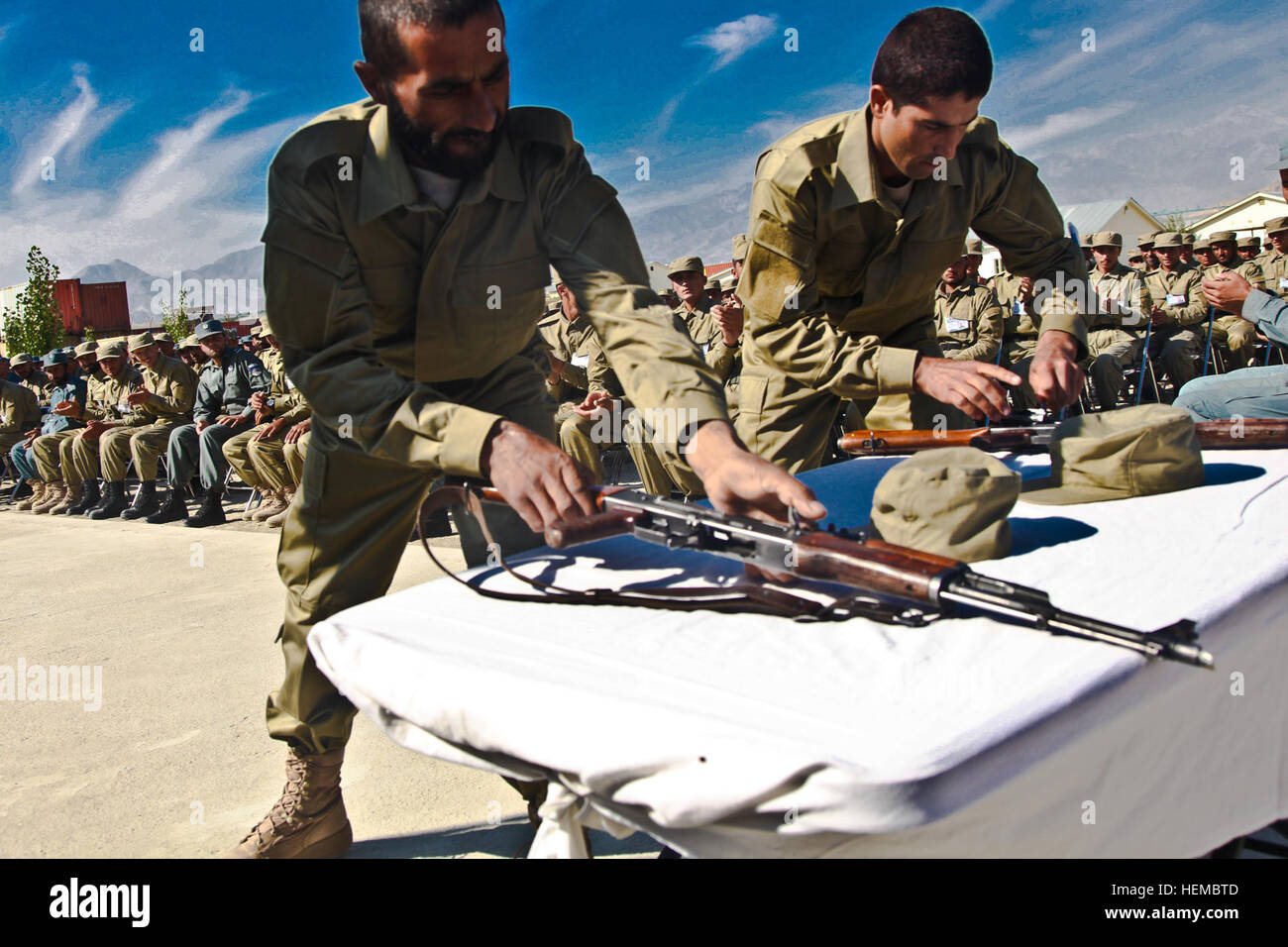 Afghan Local Police cadets demonstrate skills they have acquired as a ...
