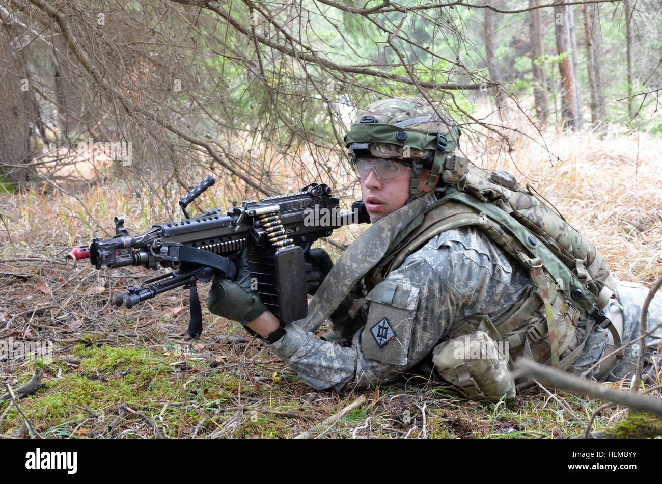 A U.S. Army Soldier from the 370th Engineer Company (Sapper), pulls ...