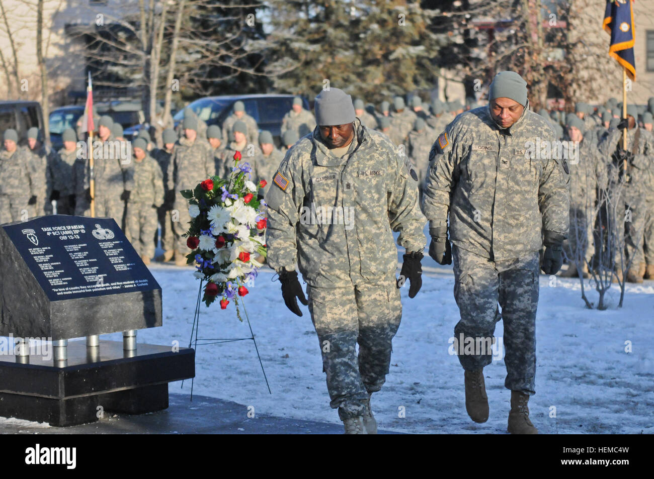 U.S. Army Col. Morris Goins (right), commander of the 4th Brigade ...