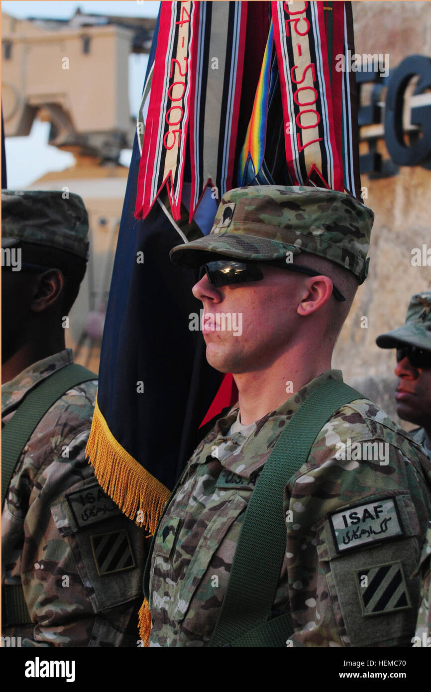 Spc. Benjamin Lancelle stands at attention with the Combined Task Force ...