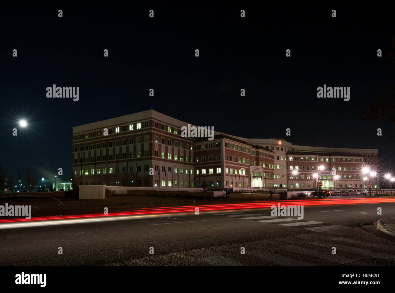 The full moon rises over the U.S. Army Forces Command and U.S. Army ...