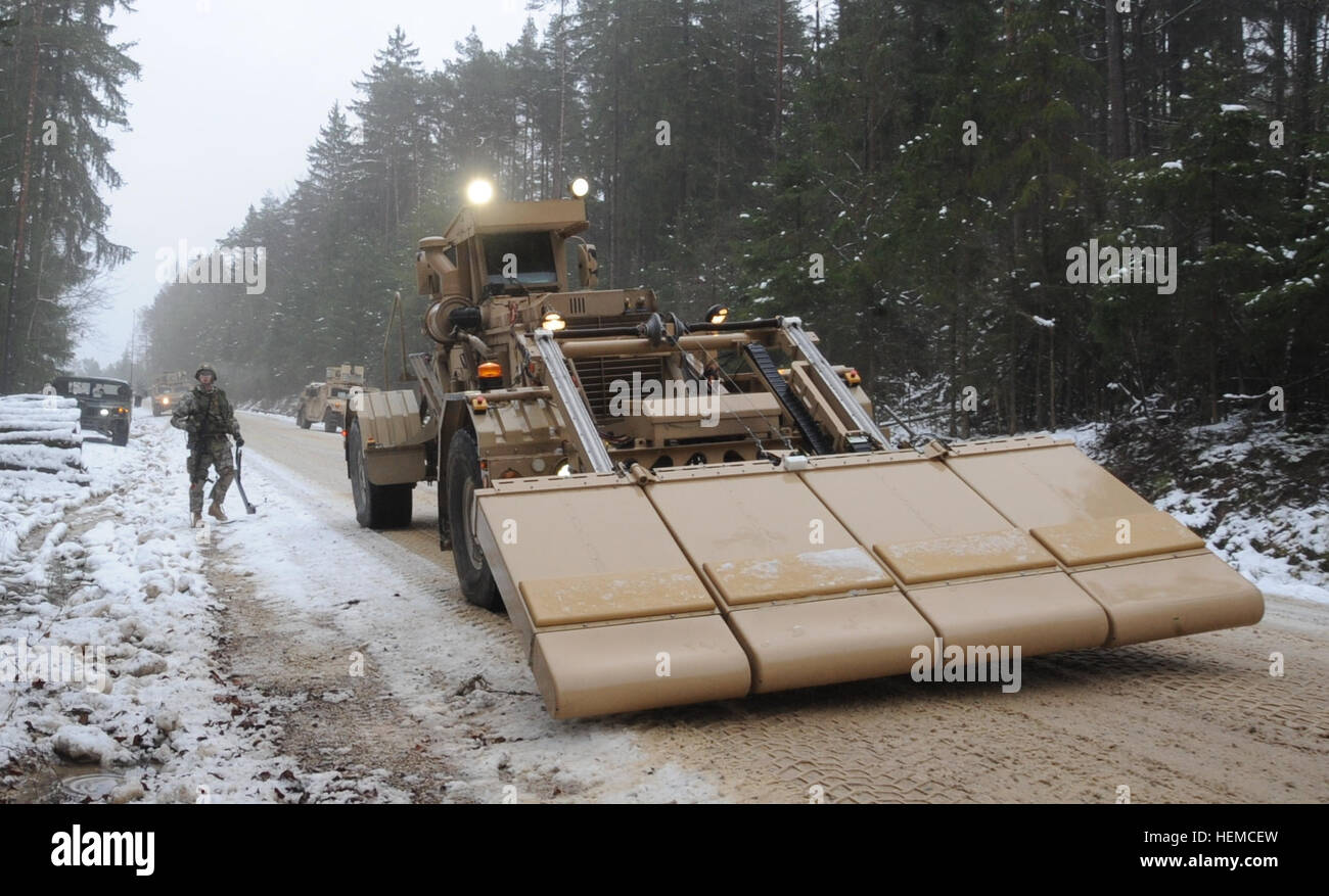 Soldiers from the 521st Engineer Company, 54th Engineer Battalion, 18th ...