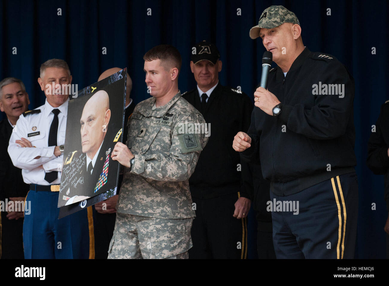 U.S. Army Spc. Matthew Fitzgerald, center, the 1st and 2nd place winner ...