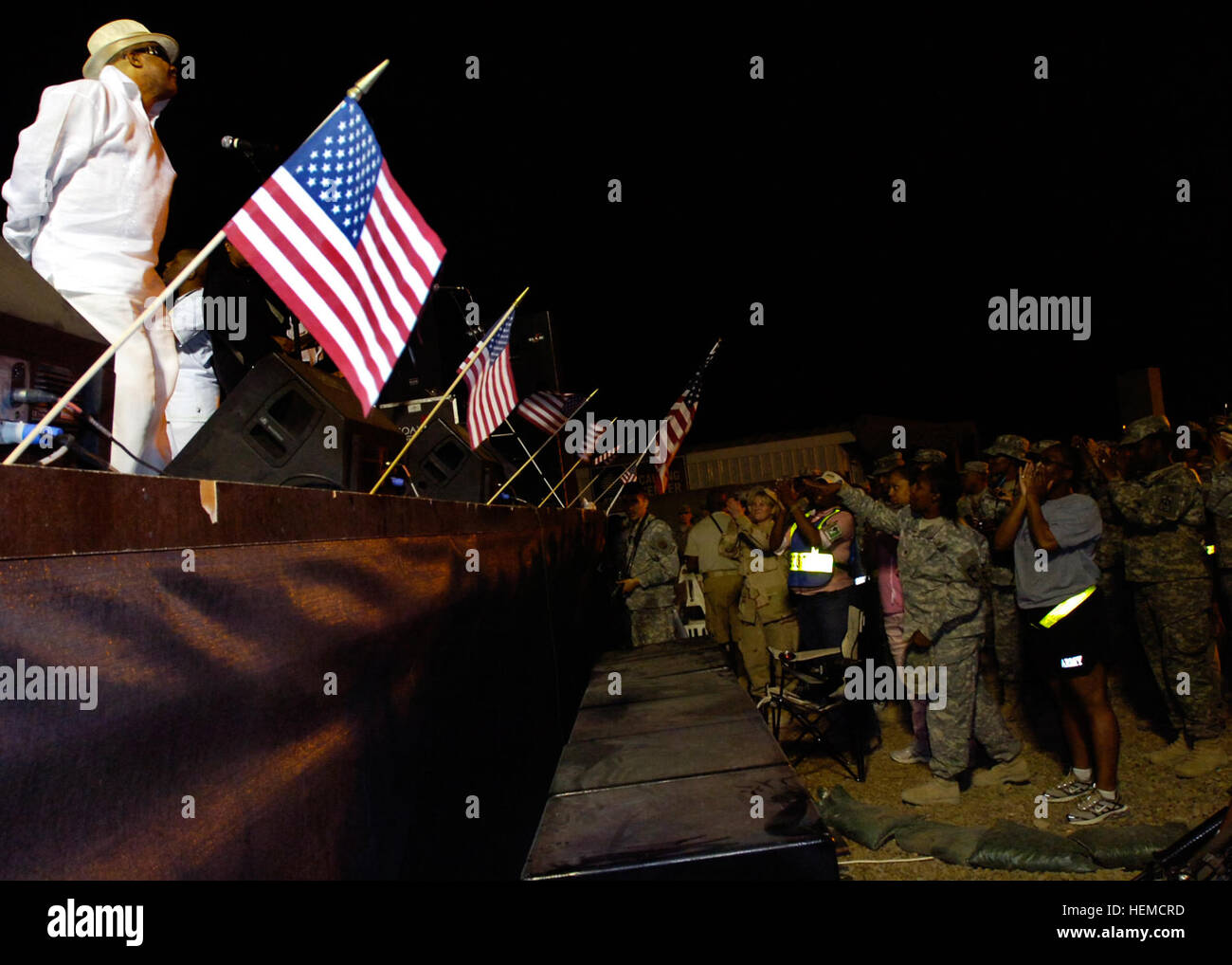 Larry Dodson, lead singer of the funk band “The Bar-Kays,” gets the ...