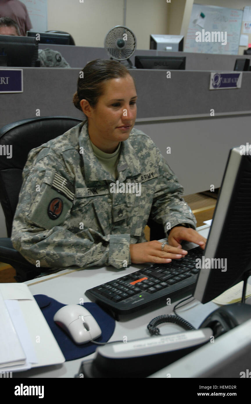 CAMP VICTORY, IRAQ--Staff Sgt. Corey Fink, C-6 network defense ...