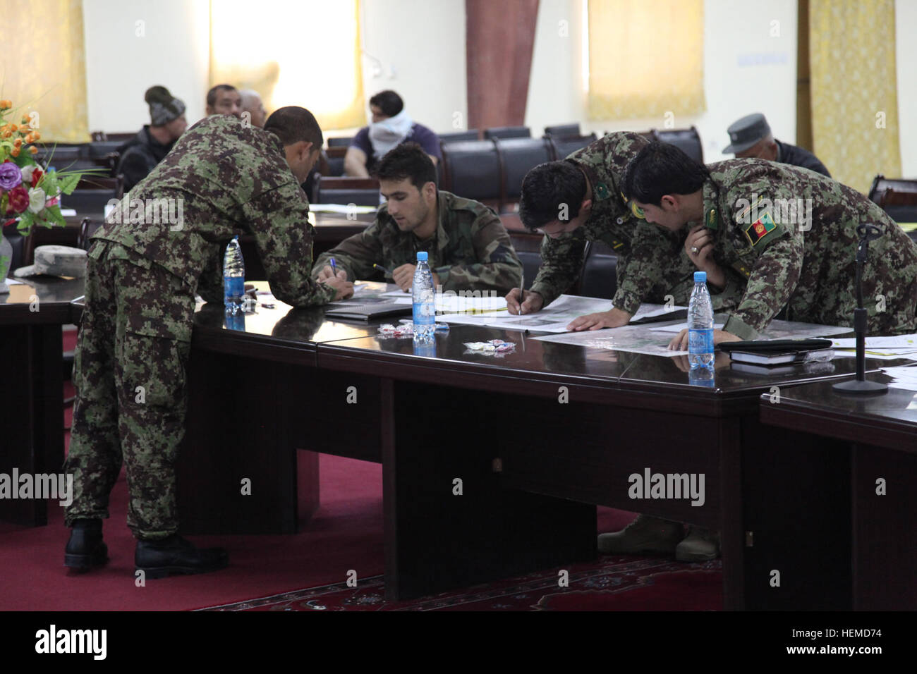 An Afghan National Army soldier teaches other Afghan National Army ...
