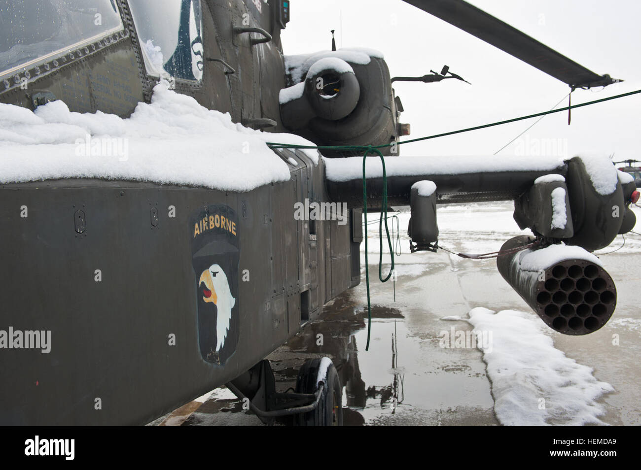 An AH-64 Apache helicopter attached to 6th Battalion, 101st Combat ...
