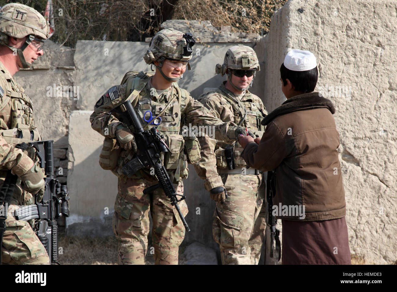 U.S. Army Spc. Trang Nguyen, a combat medic assigned to 3rd Platoon ...