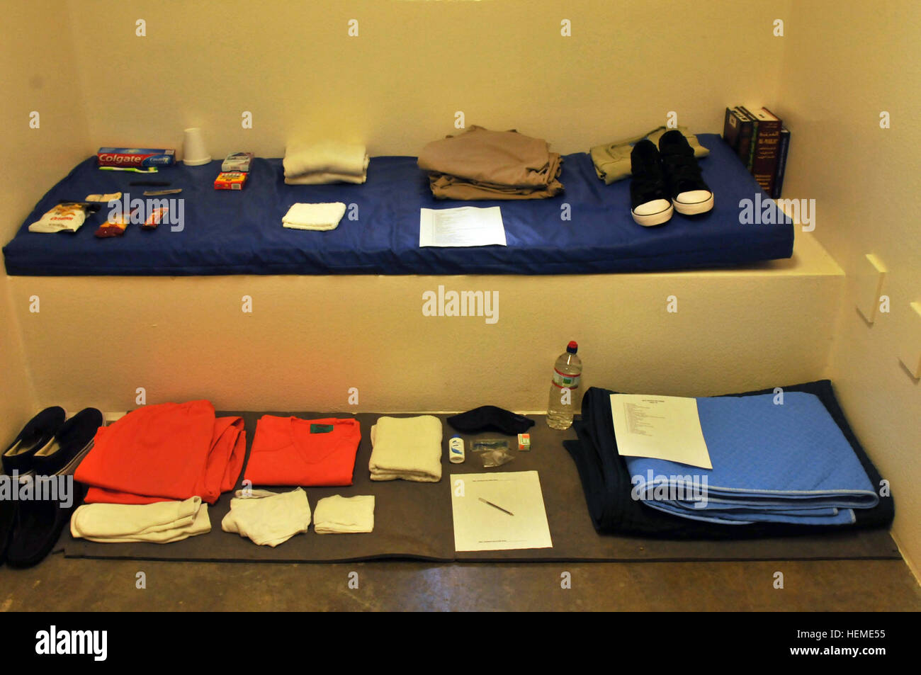 Standard issued items to restricted detainees inside detention Camp V ...