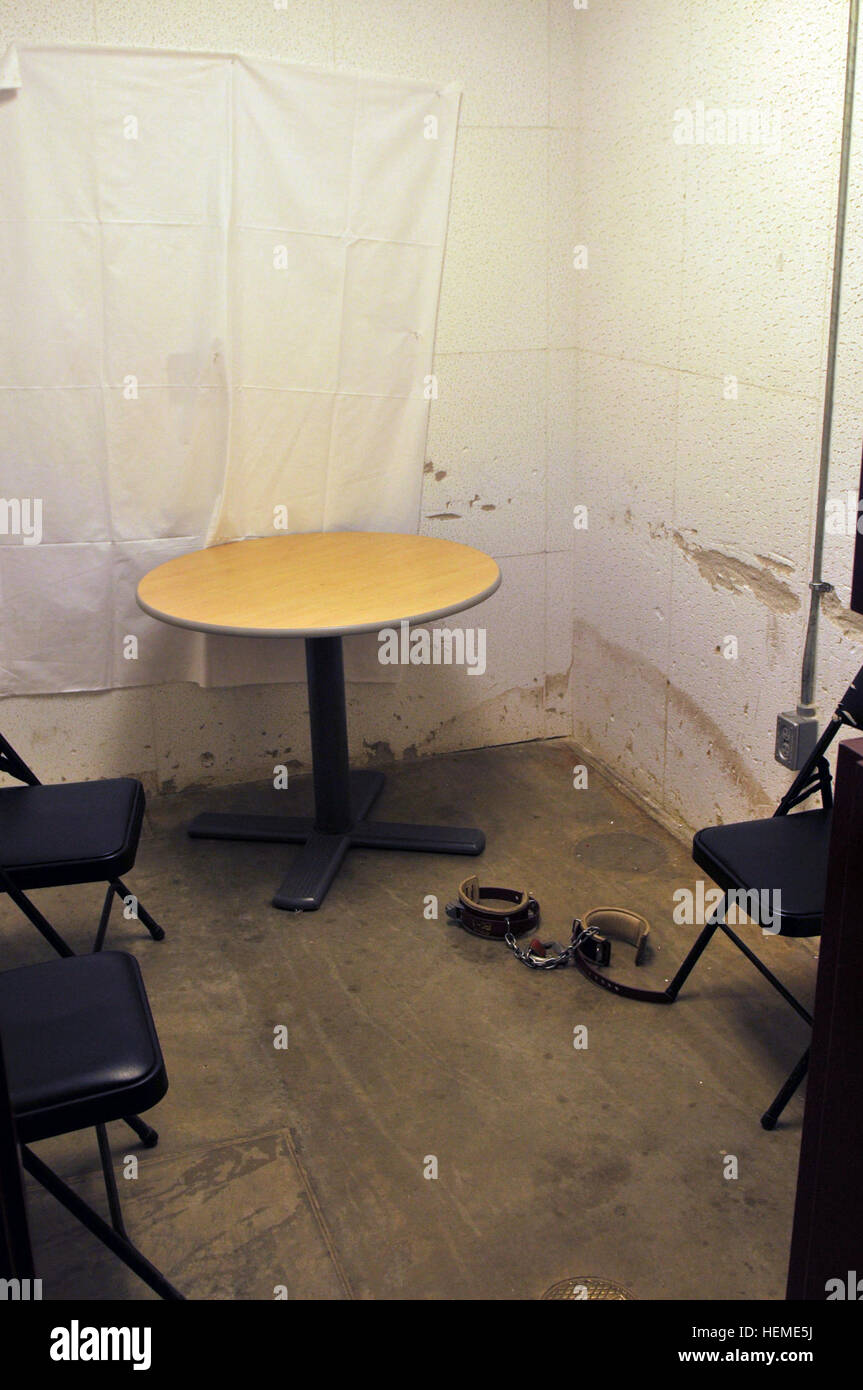 Interview room where detainees would meet with lawyers for closed ...
