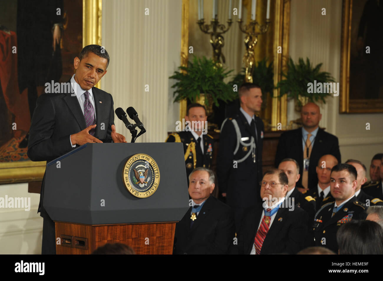 President Barack Obama speaks about United States Army veteran Staff ...