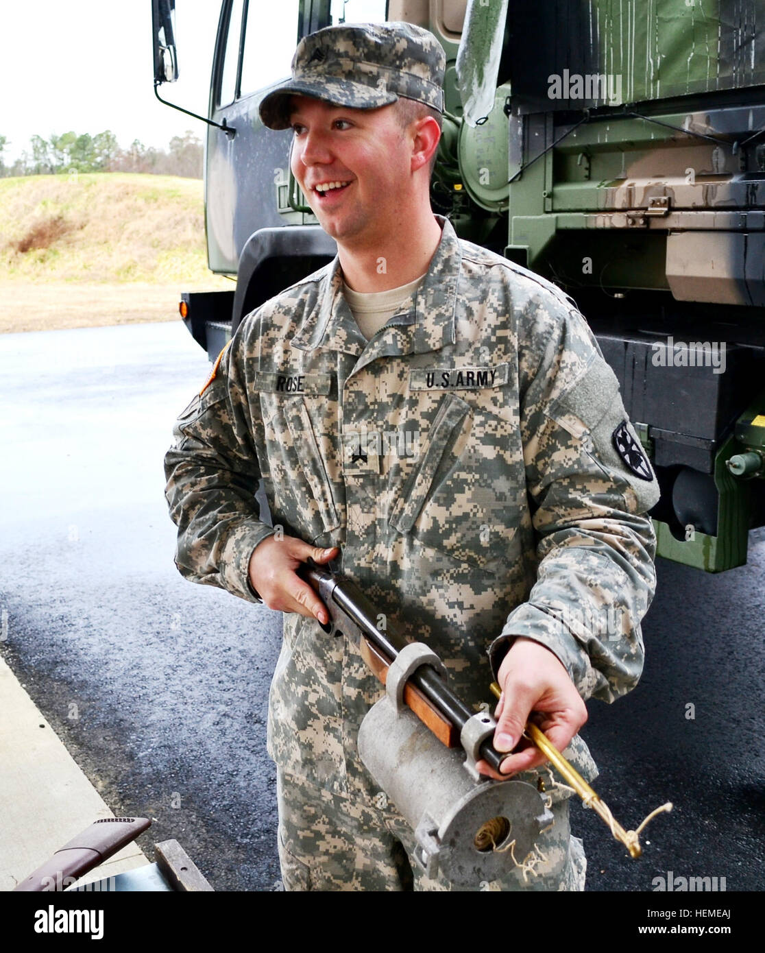 U.S. Army Sgt. Bryan Rose, a test firer assigned to the 97th ...