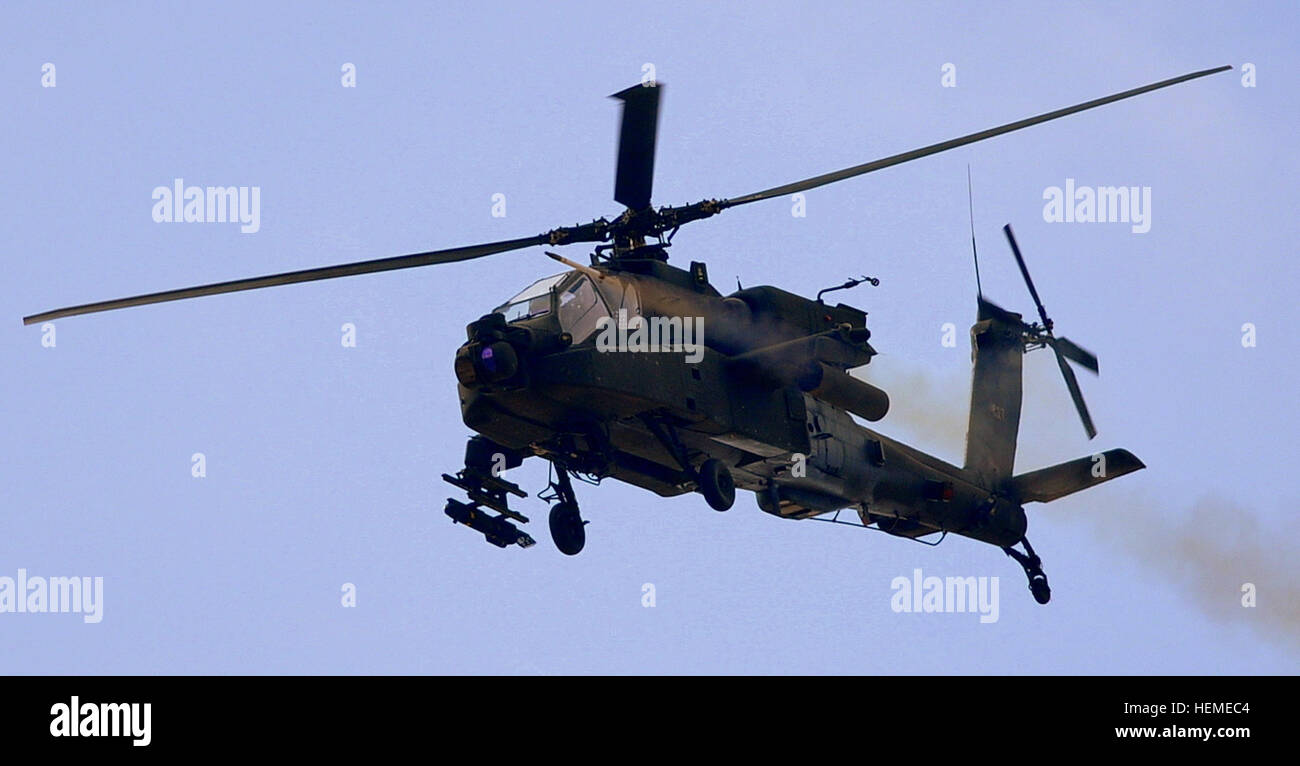 An AH-64D Apache Longbow helicopter with Bravo Company, 1st Battalion ...