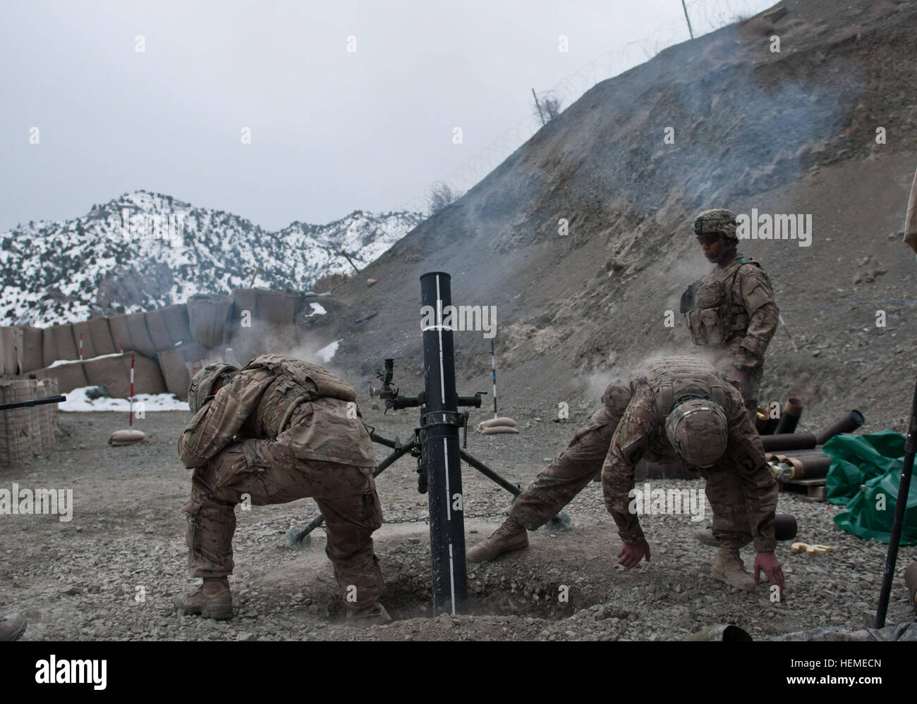 Soldiers from Alpha Troop, 1st Squadron, 33rd Cavalry Regiment fire a ...