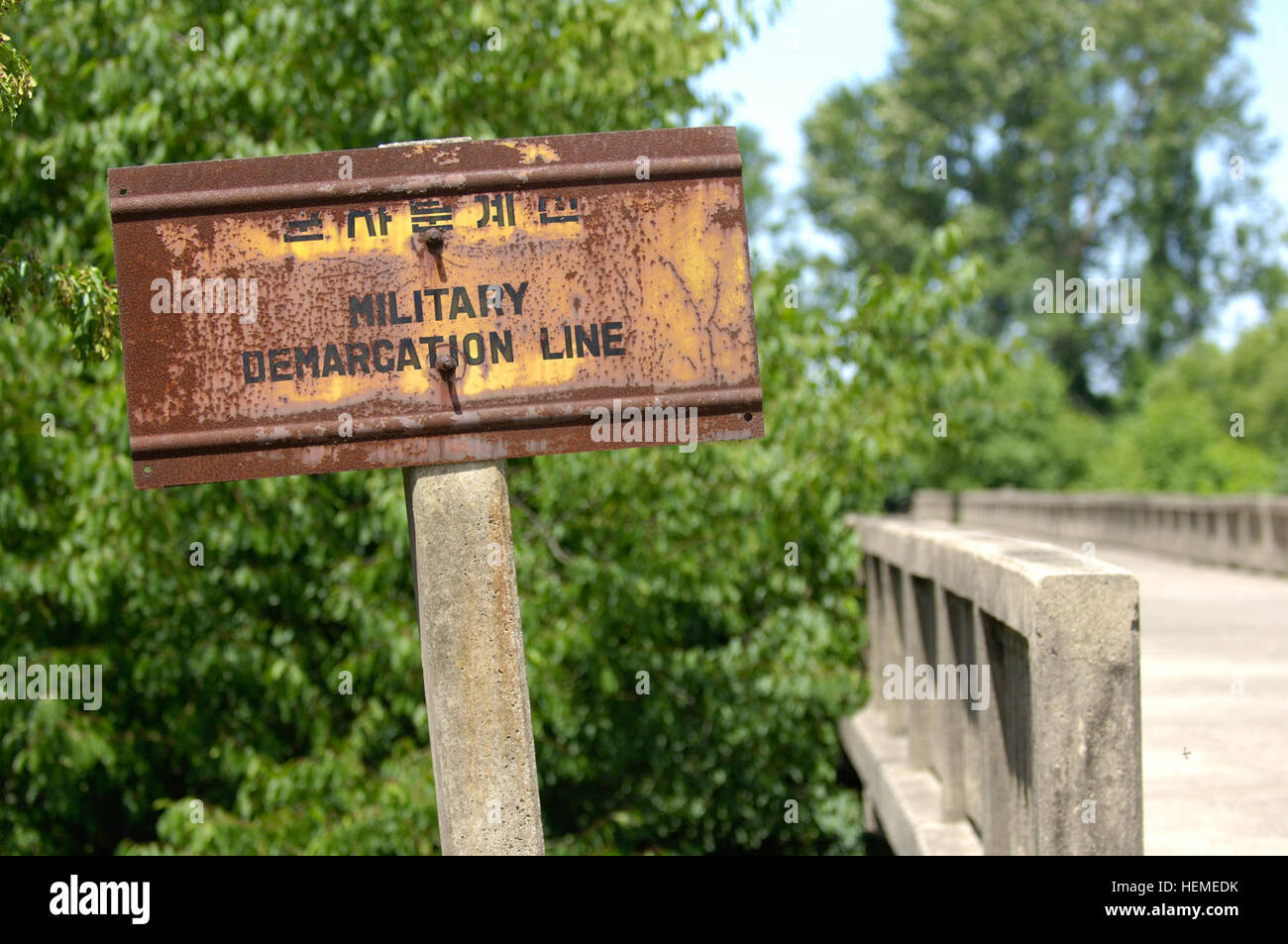 Military forces monitor the demarcation line separating opposing areas ...