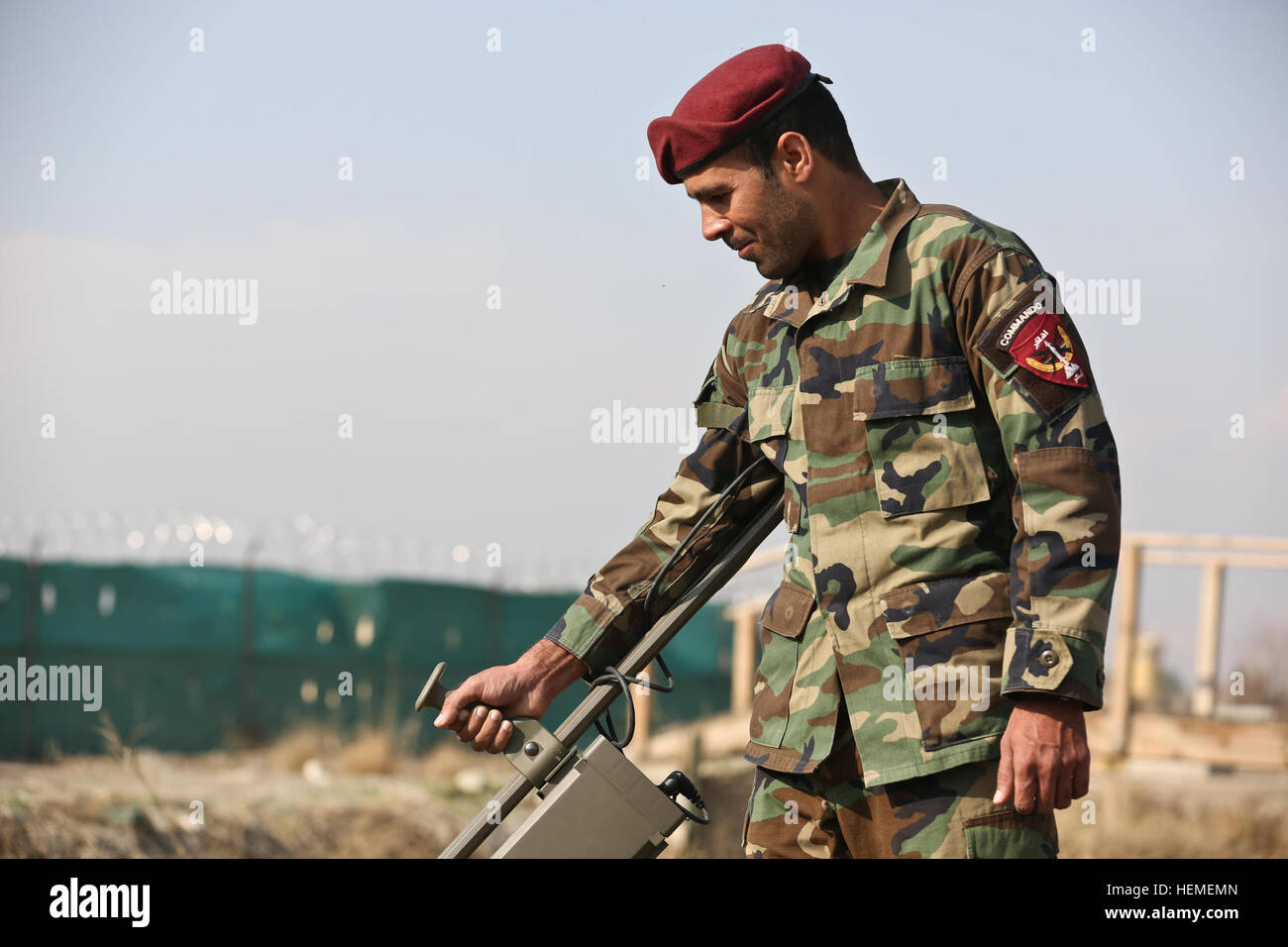 An Afghan National Army commando engineer with 2nd Company, 1st Special ...