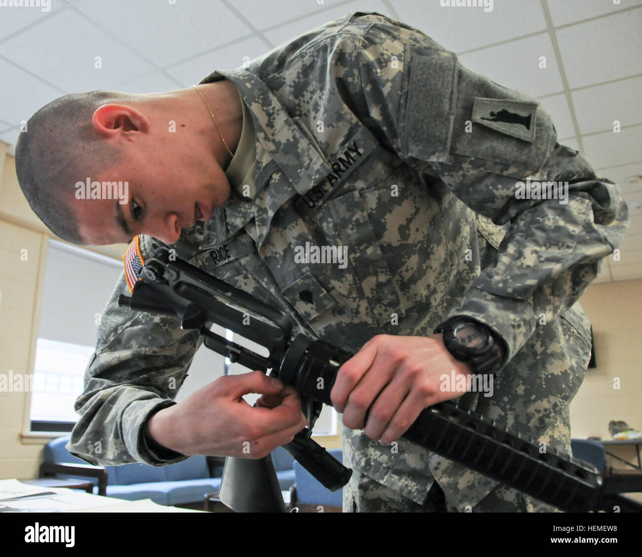 U.S. Army Spc. Kyle Rice, representing the 462nd Transportation ...