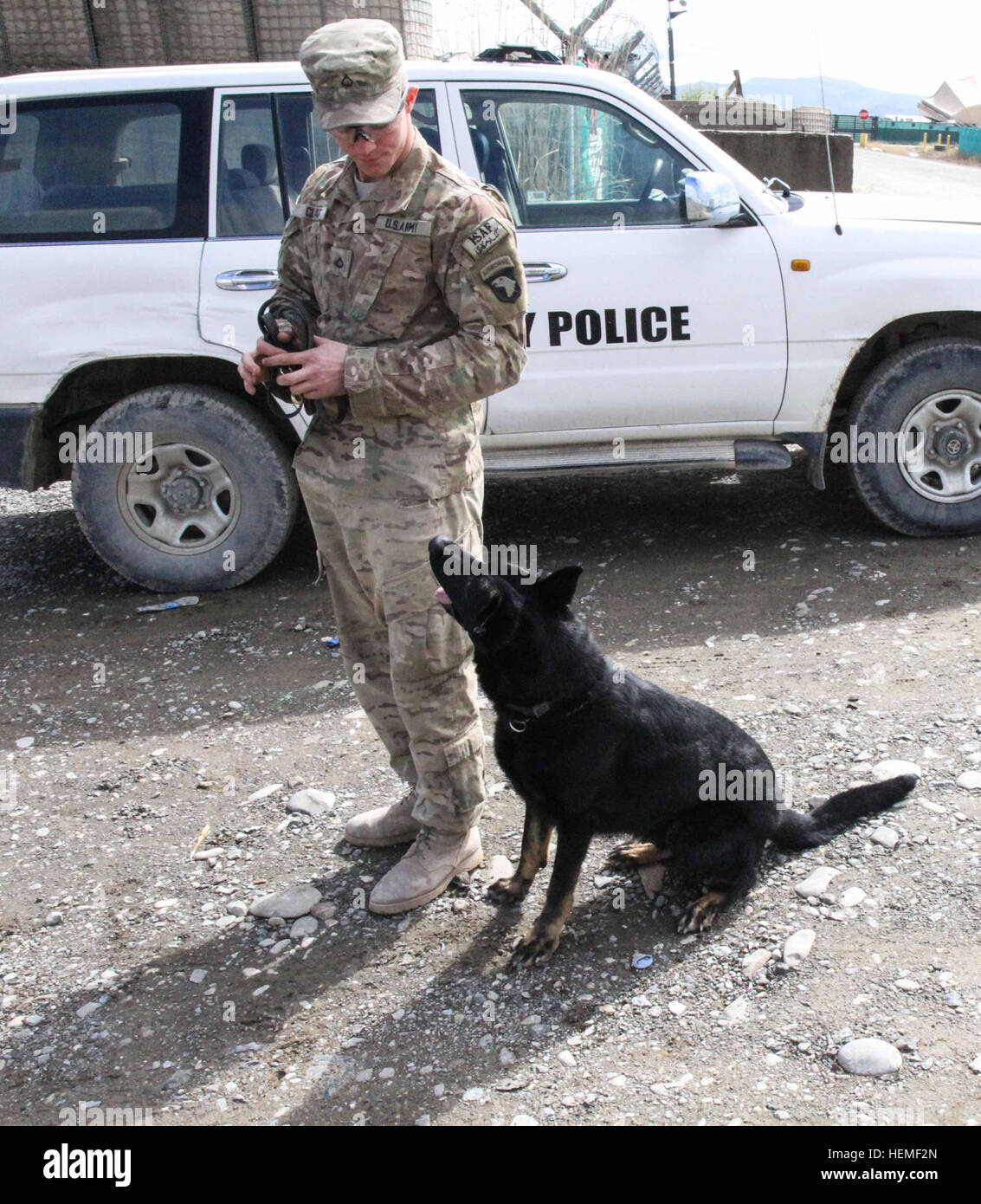 Pfc. William Clark,an infantryman dog handler assigned to 3rd Brigade ...