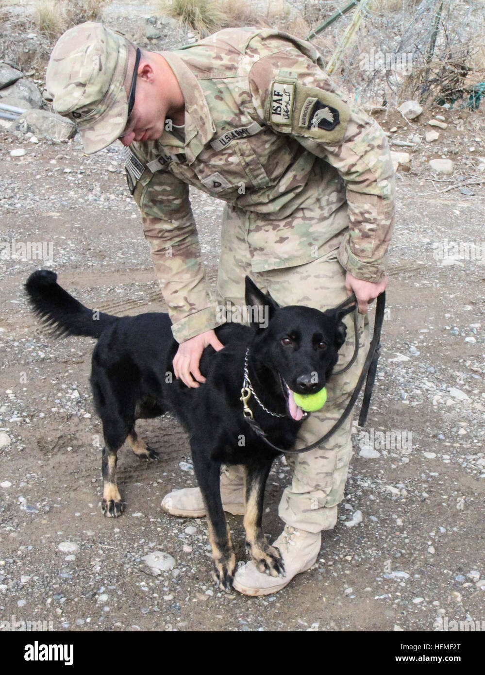 Pfc. William Clark,an infantryman dog handler assigned to 3rd Brigade ...