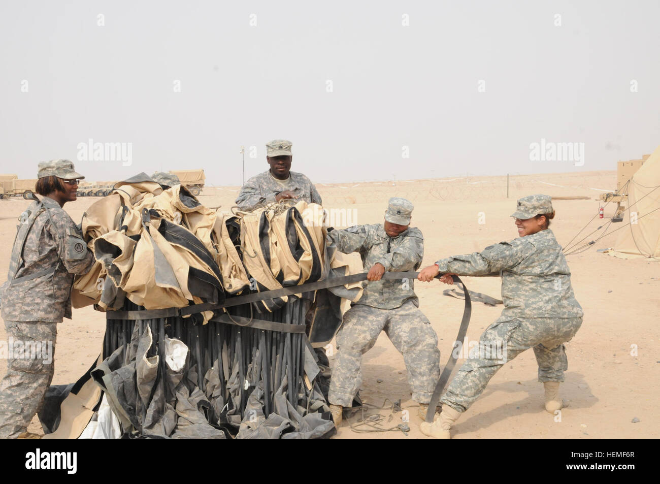 Special Troops Battalion Soldiers clean up after their deployable rapid ...