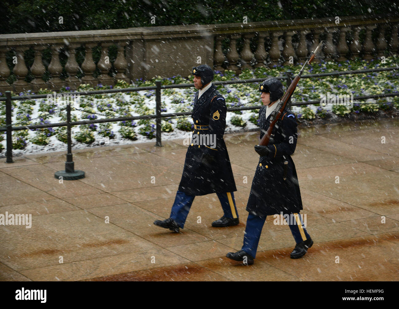 Tomb guards from the 3d U.S. Infantry Regiment maintain a vigil and ...