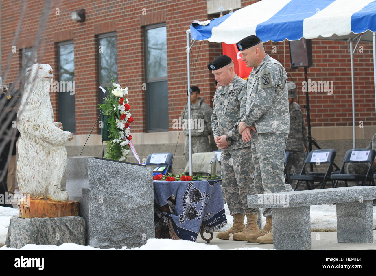 Lt. Col. Chad Ward, left, and Command Sgt. Maj. David Paul, commander ...
