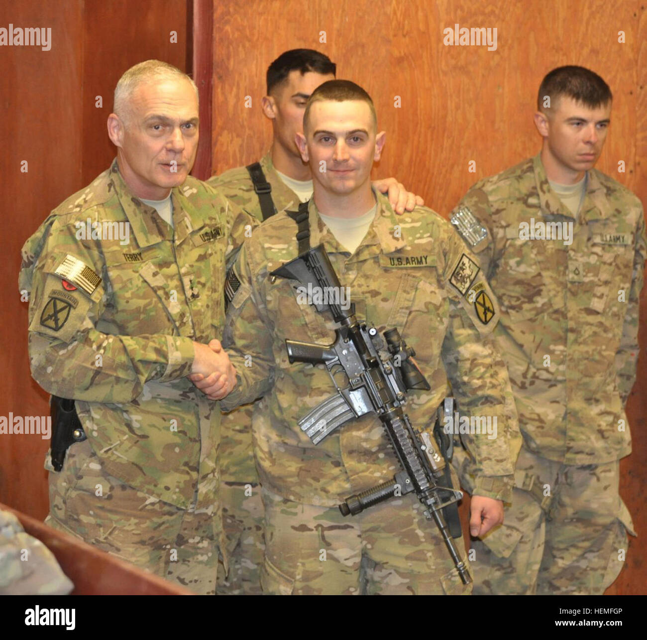 U.S. Army Lt. Gen. James Terry, left, the commander of International ...