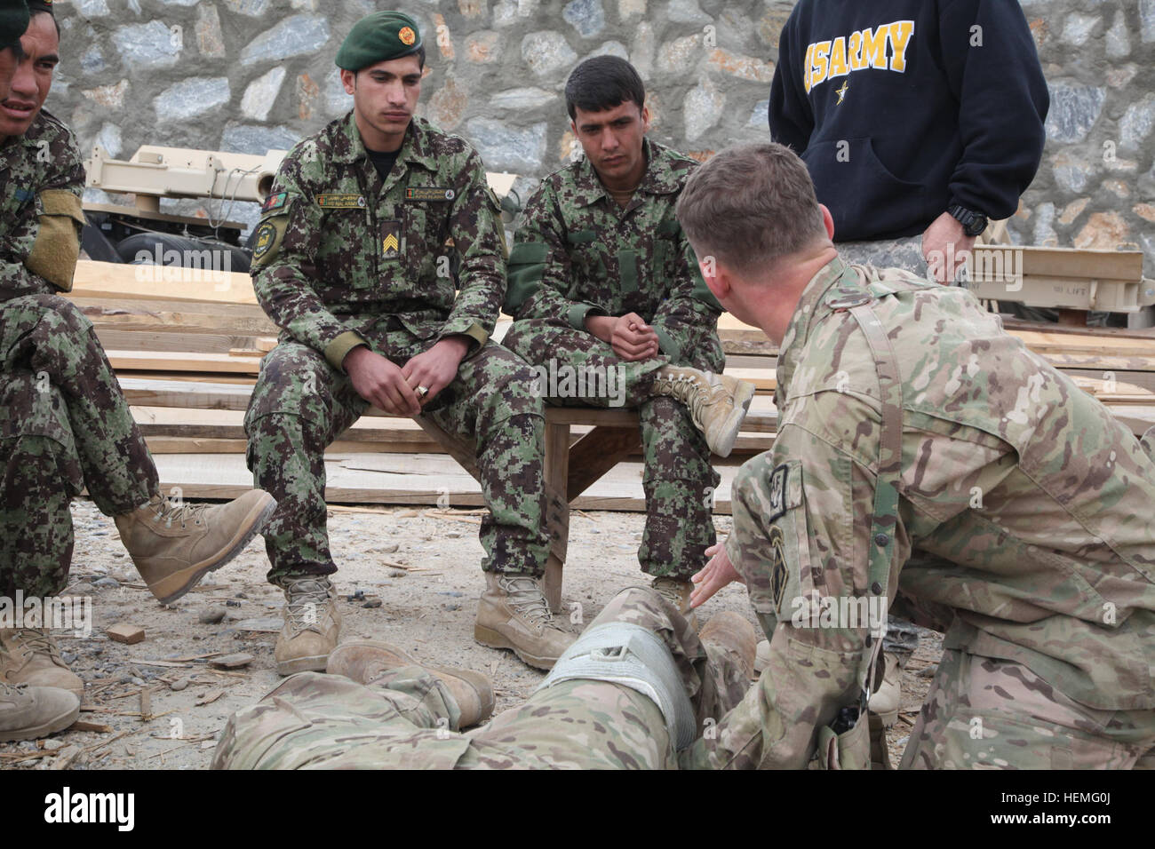 U.S. Army Sgt. Jesse Matthews, a combat medic with 57th Sapper Company ...