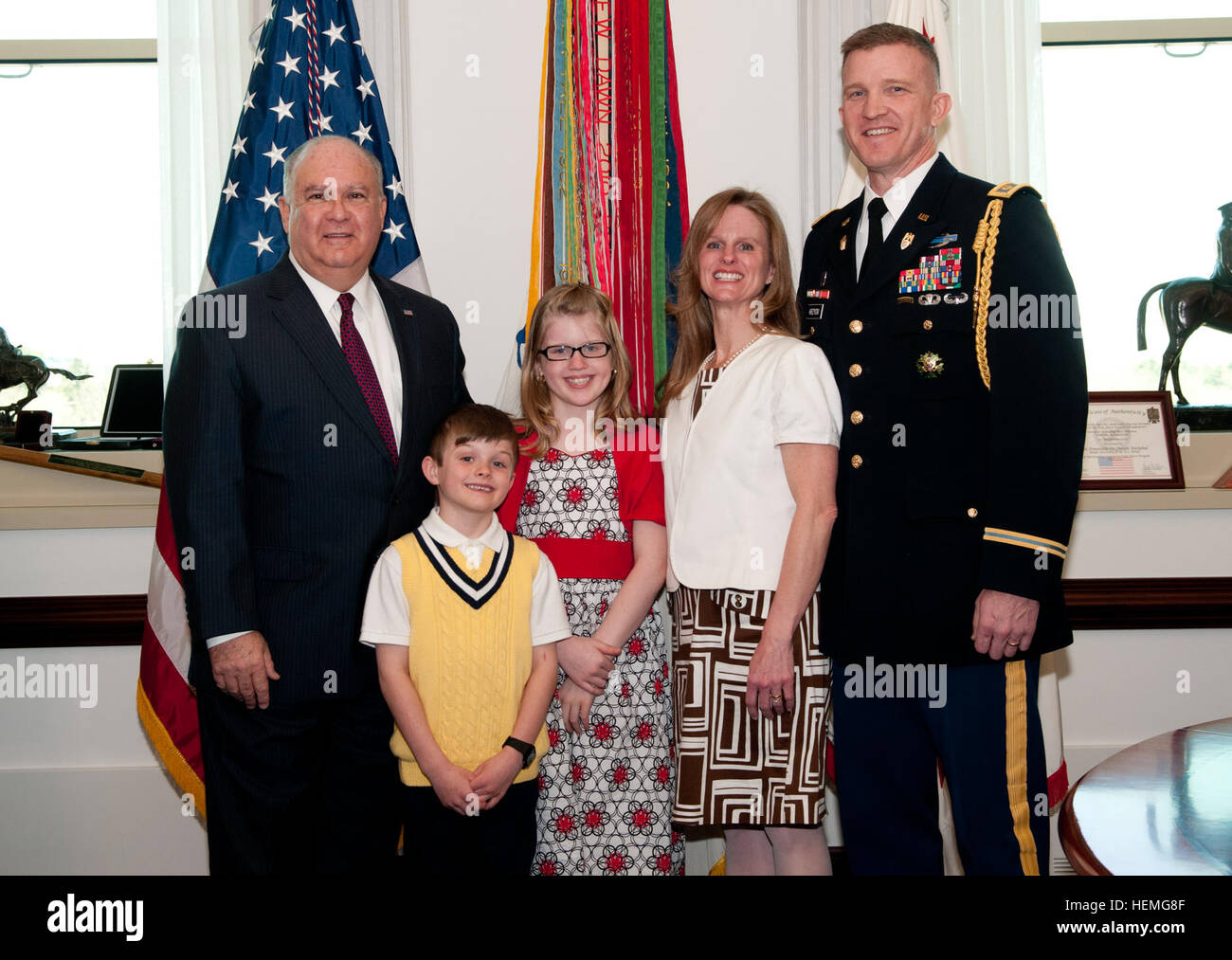 Under Secretary of the Army Joseph Westphal, left, poses for a photo ...